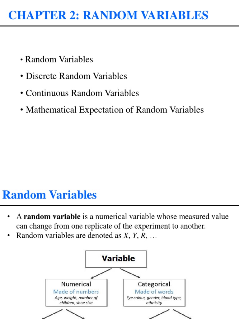 Chapter 2 - Random Variables | PDF | Probability Distribution | Random ... Chapter 2 - Random Variables | PDF | Probability Distribution | Random ...