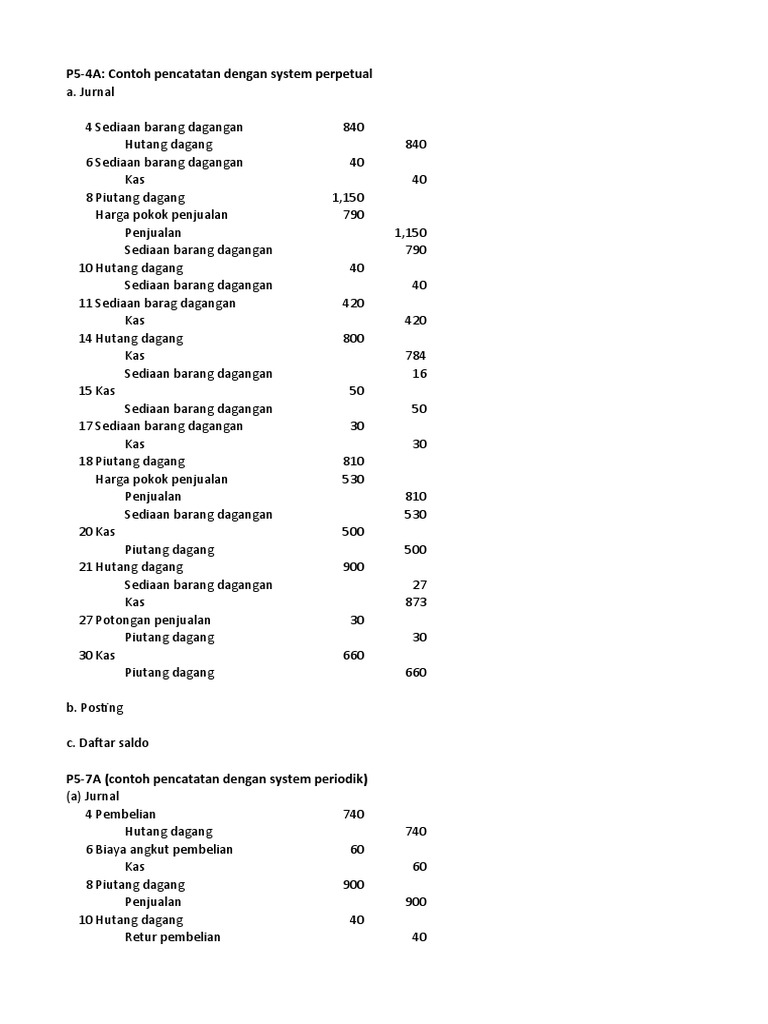 Contoh Pencatatan Sistem Perpetual | PDF