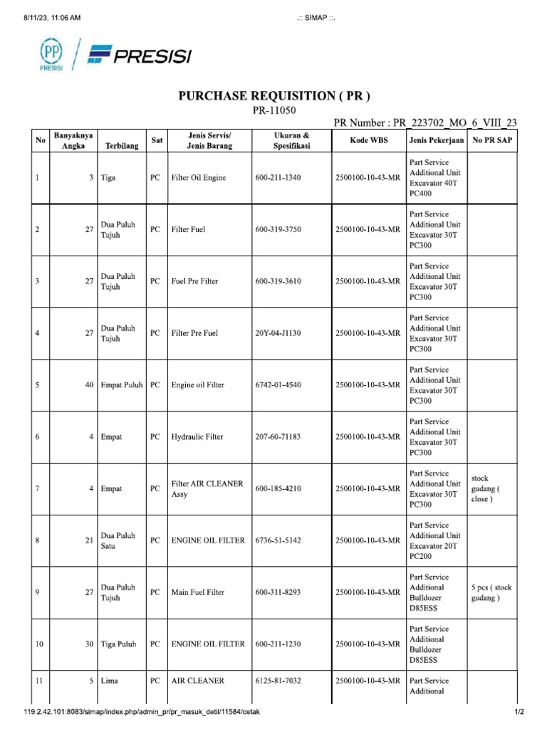 PR - 223702 - MO - 6 - VII - 23 SIMAP Additional Unit | PDF