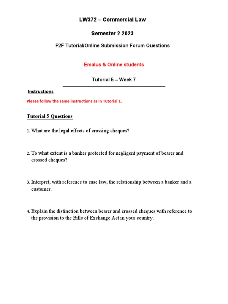 LW372-S2 2023 Tutorial 5 Qs WK7 For Moodle | PDF