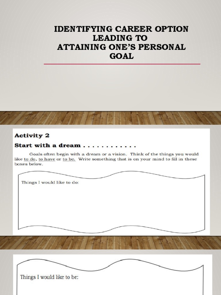Identifying Career Option Leading To | PDF | Goal | Goal Setting