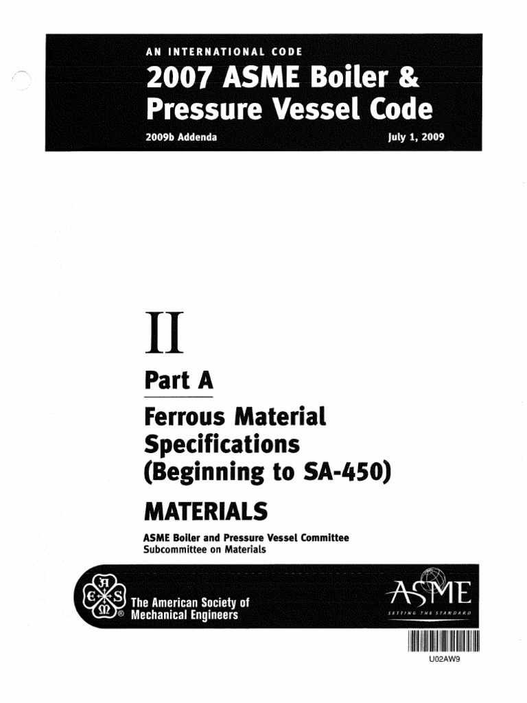 ASME II - Part A - FerrousMaterislSpecifications - Beginning To SA-450 - Addenda2009 | PDF ...