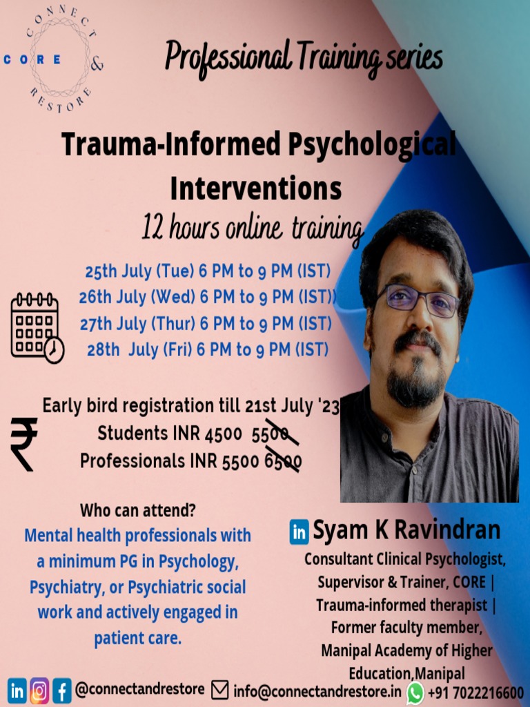 July'23 Trauma-Informed Training | PDF | Psychotherapy | Psychological ...