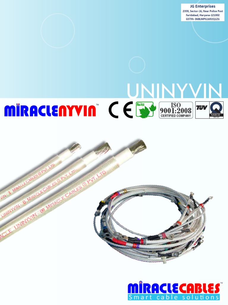 Miracle Uninyvin Cables | PDF | Electrical Wiring | Electrical Conductor