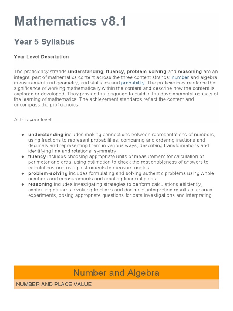 Year 5 Mathematics v8 | PDF | Numbers | Mathematics