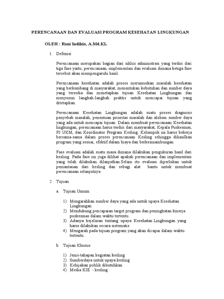 Contoh Perencanaan Promkes Di Puskesmas | PDF