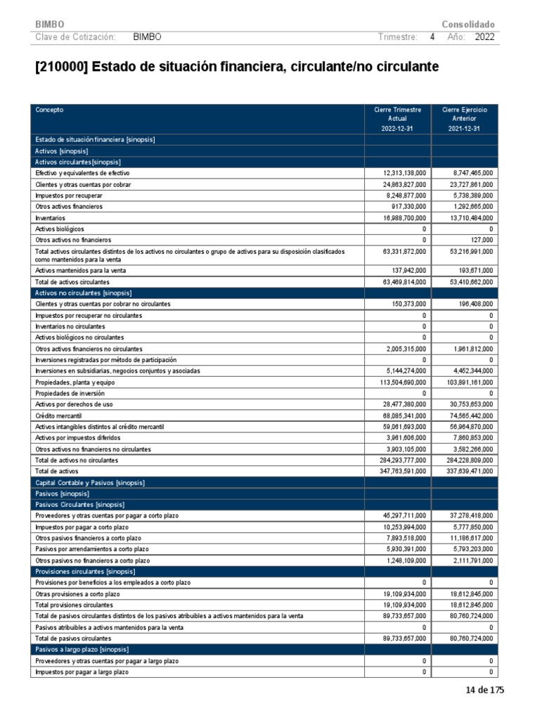 Reporte Definitivo BMV XBRL Español Dic 22 | PDF | Contabilidad | Estado de resultados