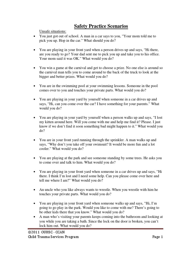 Safety Scenarios | PDF