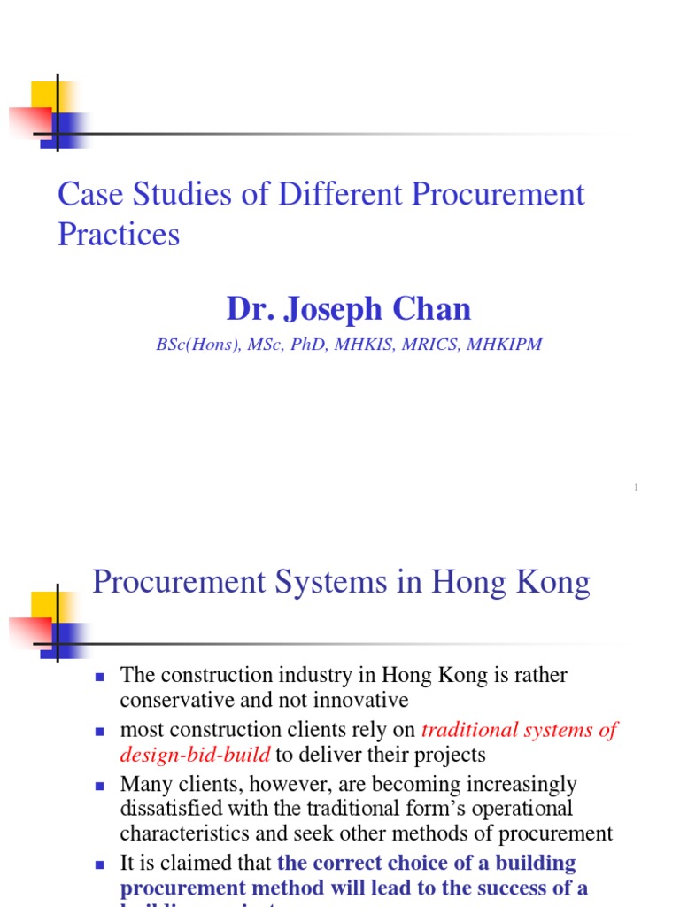 Procurement Practices in Hong Kong Construction | PDF | Procurement ...