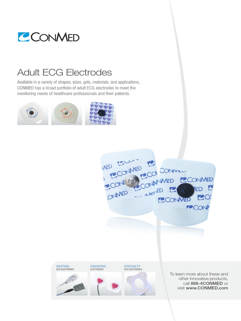 Conmed Adult ECG Electrodes ProductBrochure | PDF | Electrocardiography ...