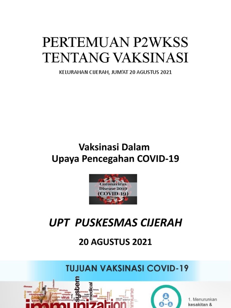 Bahan Sosialisasi Jenis Vaksin Covid 21 AGT 21 | PDF