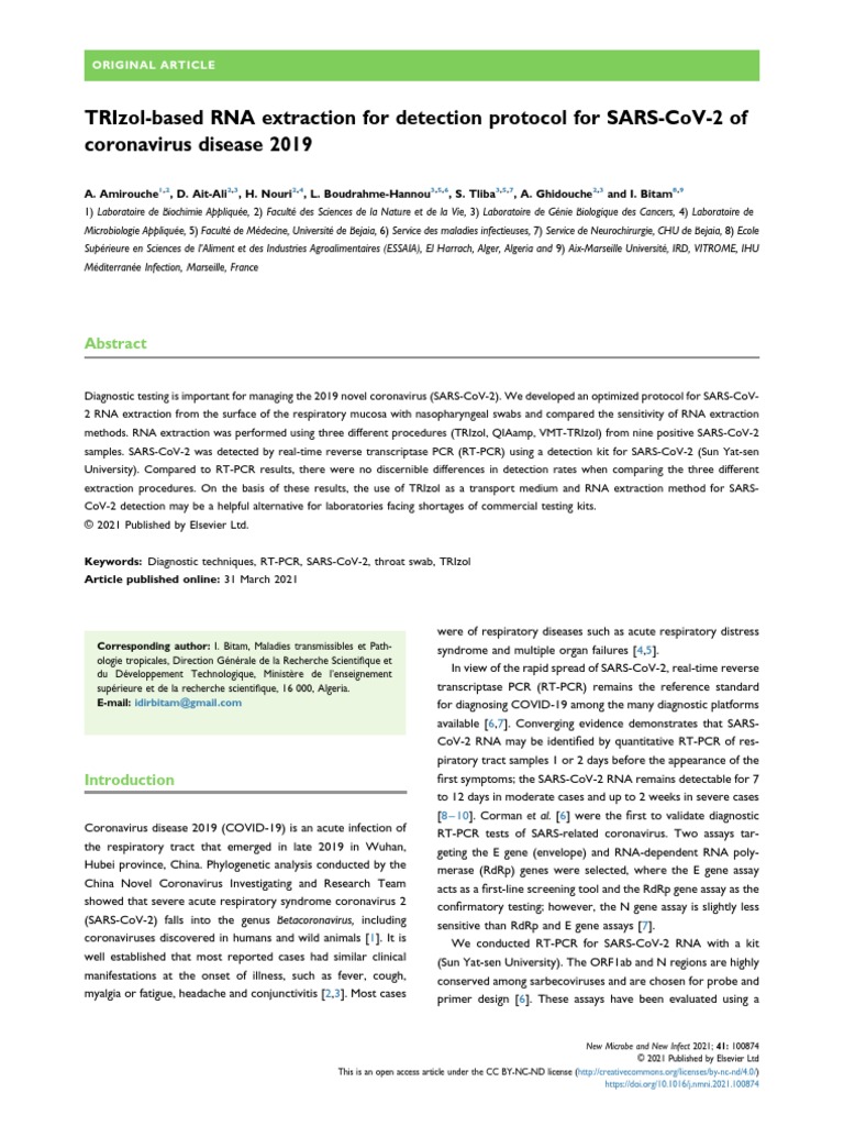 TRIzol Based RNA Extraction | PDF
