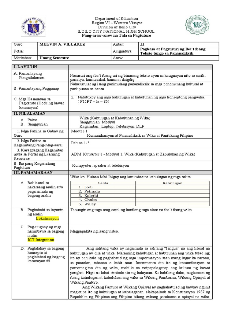 Kahulugan at Kabuluhan - 2nd Week | PDF