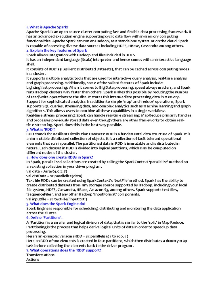 Pyspark Interview Code Pdf Apache Spark Apache Hadoop