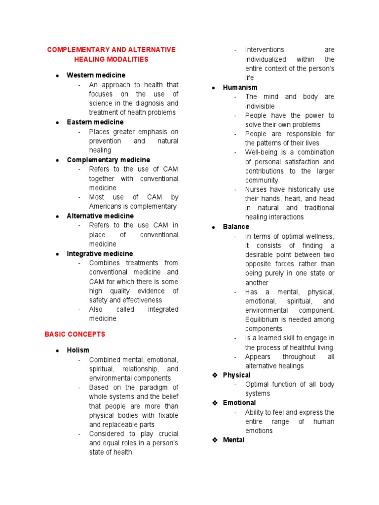 Complementary and Alternative Healing Modalities | PDF | Alternative ... Complementary and Alternative Healing Modalities | PDF | Alternative ...