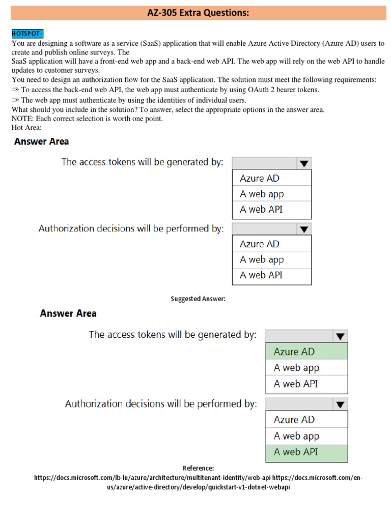 AZ-305 - Extra Questions | PDF | Databases | Cloud Computing