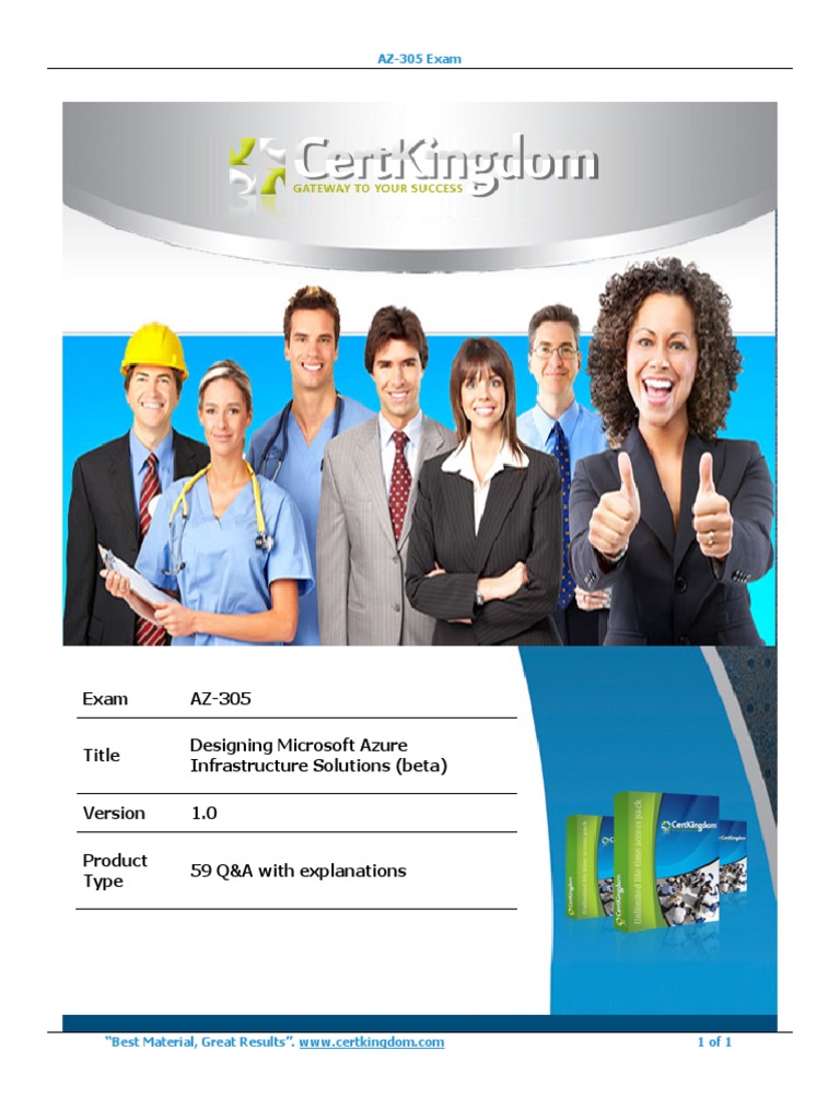 Exam AZ-305 Title Designing Microsoft Azure Infrastructure Solutions ...