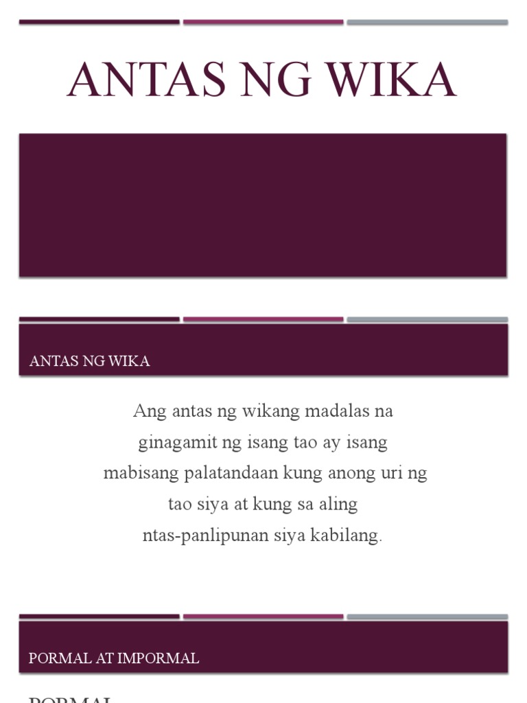 Antas NG Wika | PDF Antas NG Wika | PDF