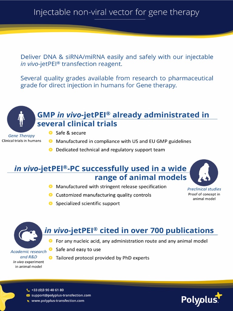 Polyplus Flyer Injectable Non Viral Vector For Gene Therapy A4 | PDF