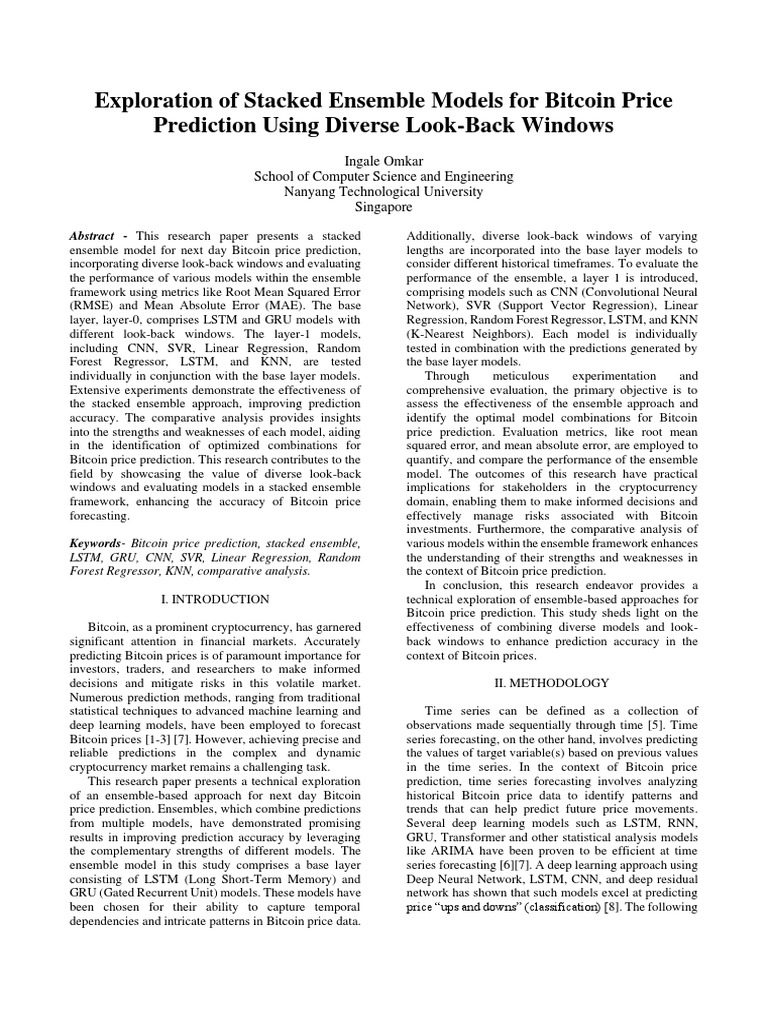 Omkar Ingale Ensemble Research Pdf Prediction Forecasting