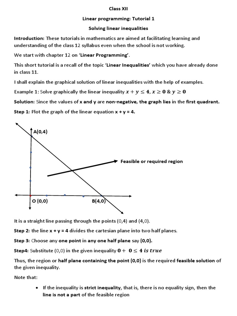 Class Xii Linear Programming Pdf Mathematical Optimization Linear Programming