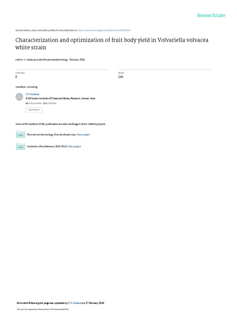 Charachtarization of Fruit Body Yield-Annotated | PDF | Polymerase ...