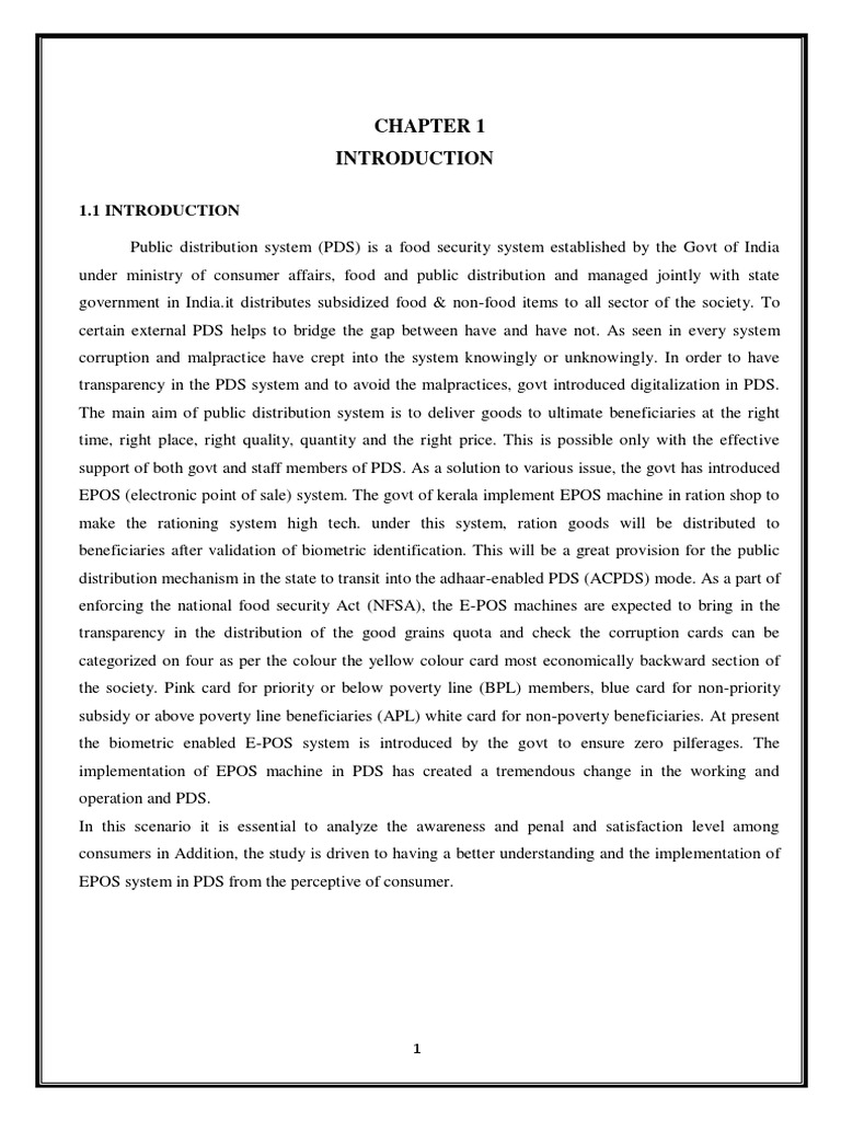 Study Of Perception Towards Implementation Of Epos Machine In The Pds