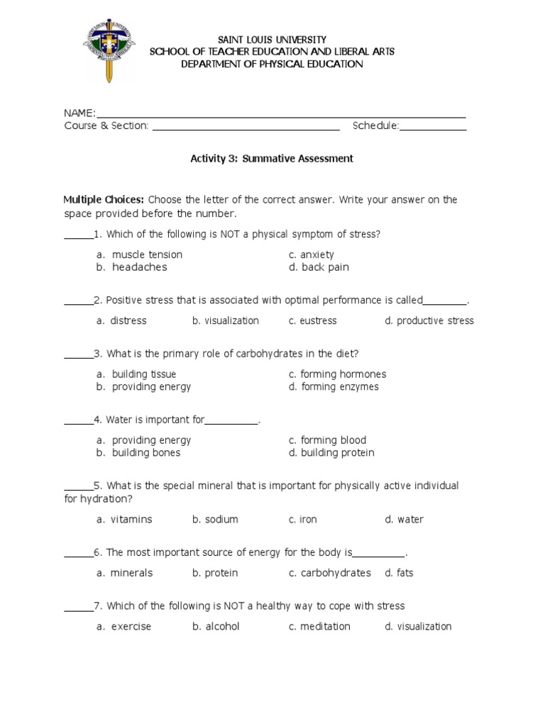 Module 3 - Worksheet No. 3 | PDF | Stress (Biology) | Determinants Of Health