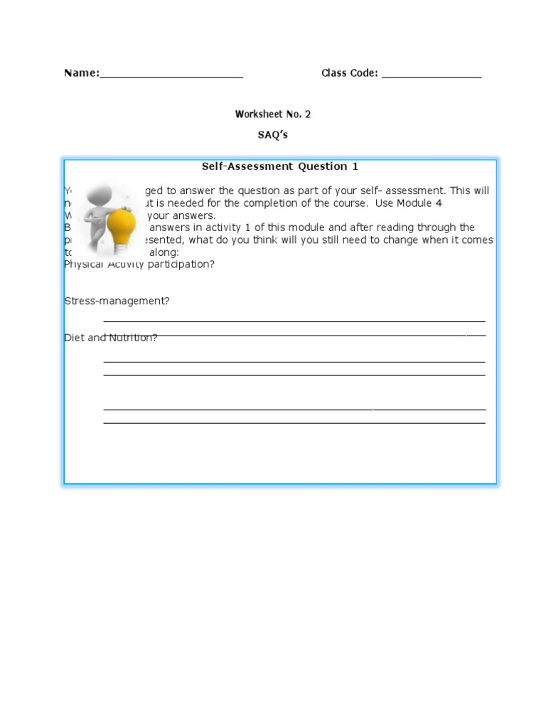 Module 4 Worksheet No. 2 SAQ's | PDF