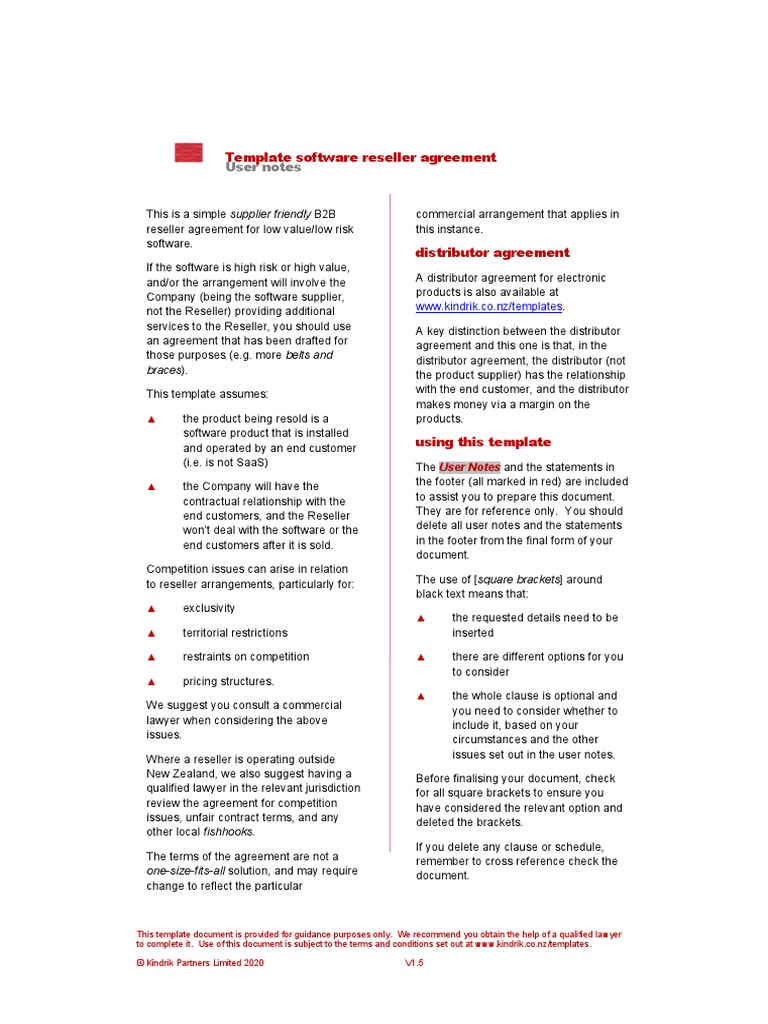 Software Reseller Agreement 2020 07 20 | PDF | Fee | Business