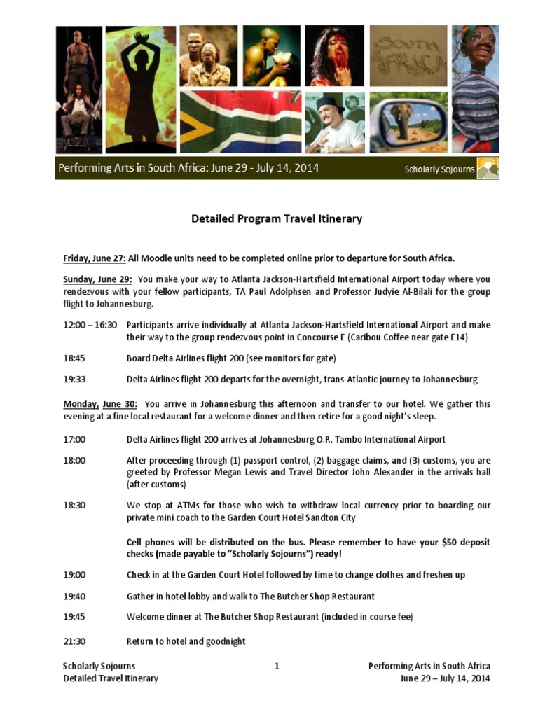 Detailed Business Program Travel Itinerary Template | PDF | Airport ...