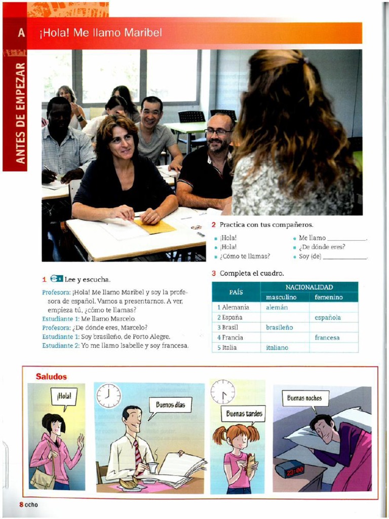 Nuevo-Espanol-En-Marcha-1-A1 ANTES DE EMPEZAR | PDF