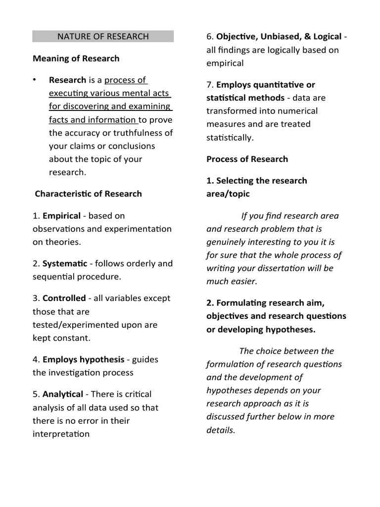 Nature of Research | PDF | Scientific Method | Hypothesis