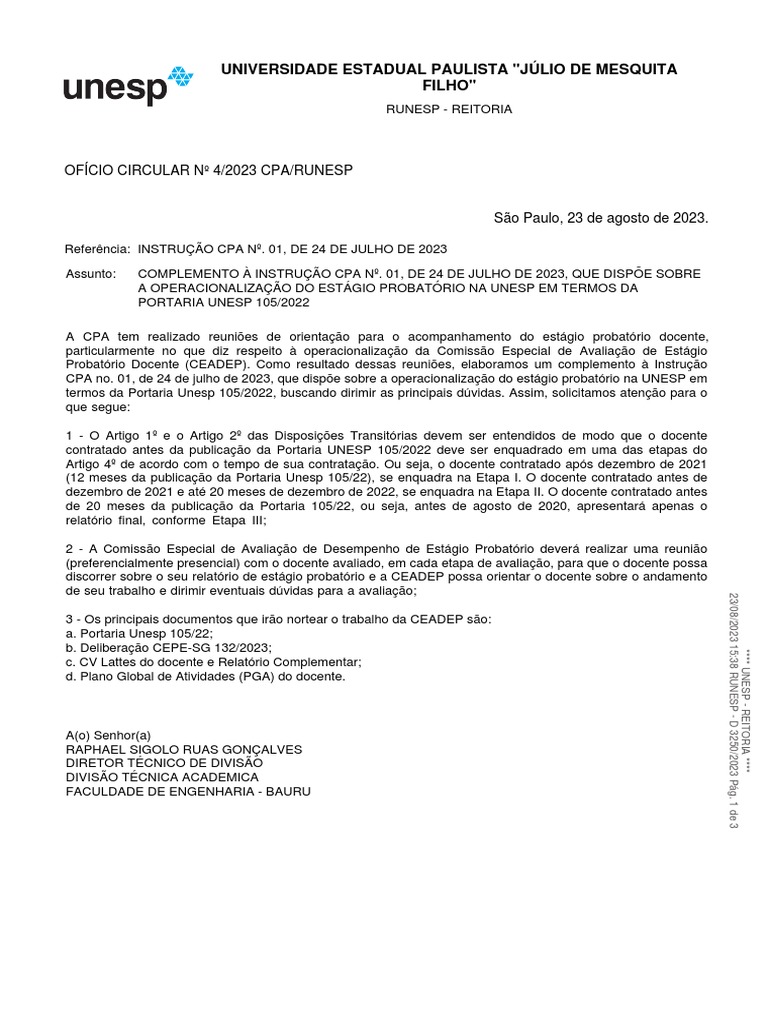 Ofício Circular CPA 04-2023 | PDF