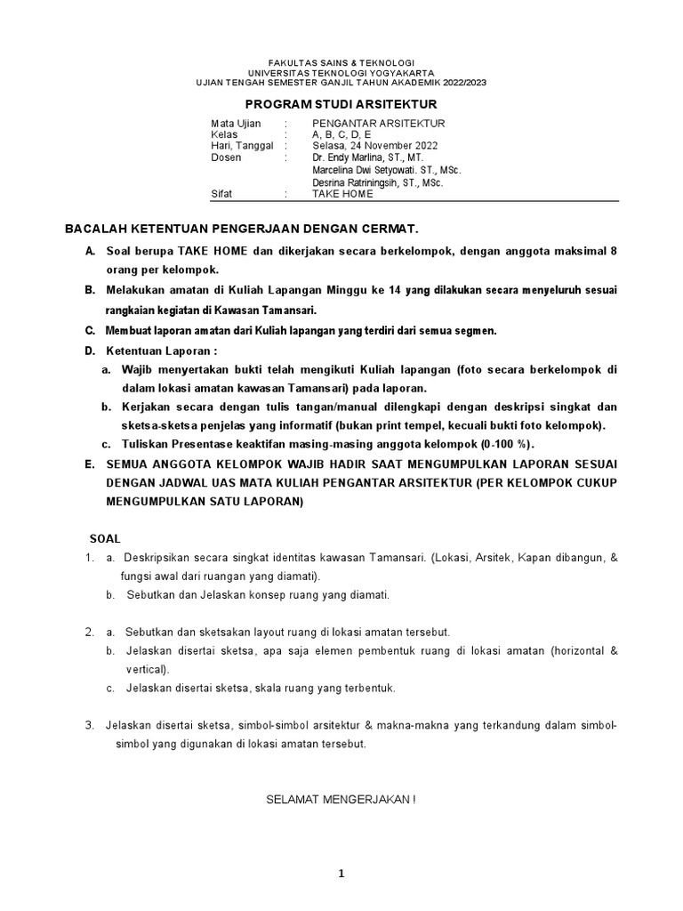 Soal Uas Pa Ganjil 2022-23-New | PDF | Seni | Teknologi & Rekayasa