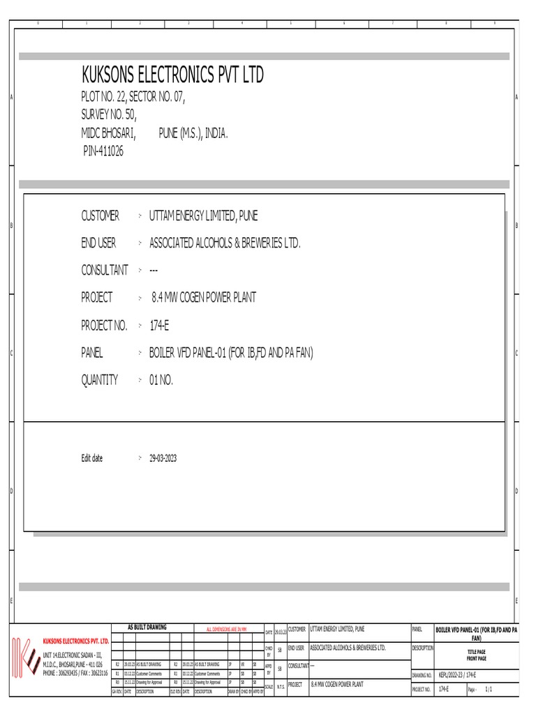 174e-Boiler VFD Panel-01 (For Ib, FD and Pa Fan) - As Built | PDF ...