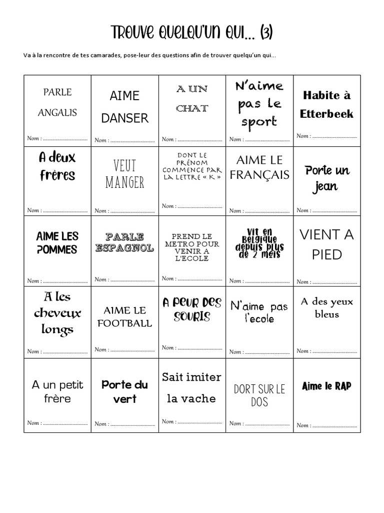 Trouve quelqu'un qui... | PDF