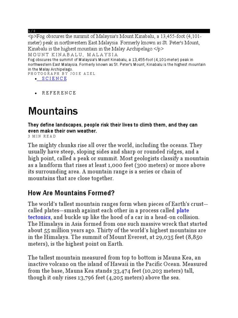Mountains | PDF | Mountains | Volcano