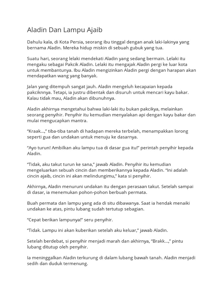 Aladin Dan Lampu Ajaib | PDF