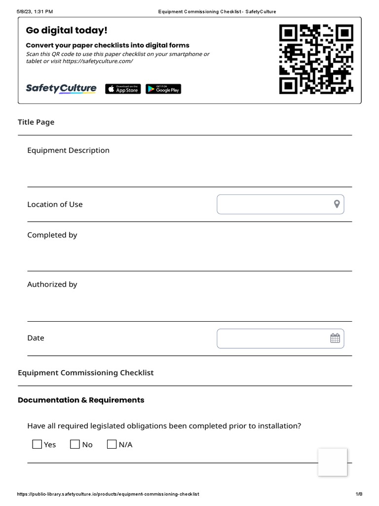 Equipment Commissioning Checklist Guide | PDF | Boiler | Equipment