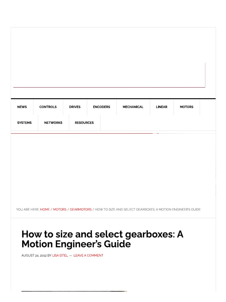 Gearbox Selection | PDF