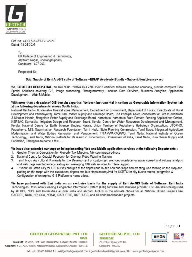 CK College of Engineering & Technology | Download Free PDF | Arc Gis | Esri