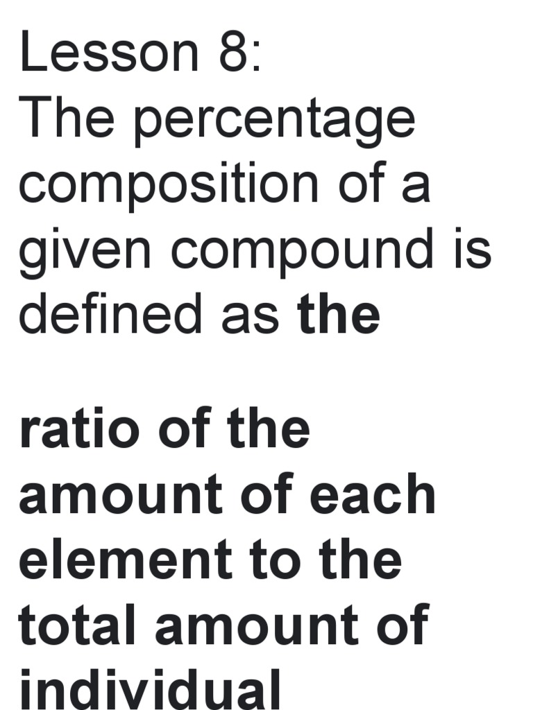 Percentage Composition | PDF