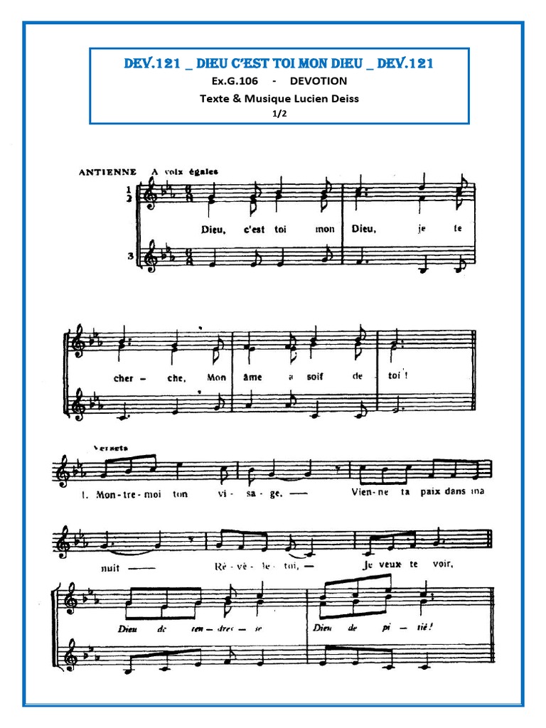 Dieu C'est Toi Mon Dieu | PDF