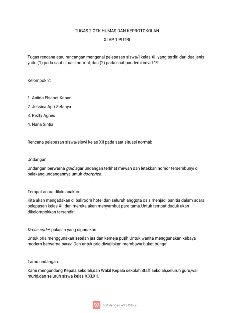 TUGAS 2 OTK HUMAS DAN KEPROTOKOLAN Kel 2 Revisi Lagi | PDF