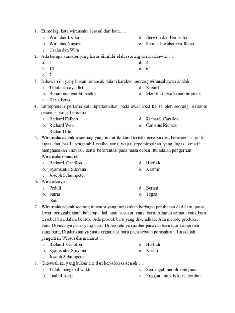 Kisi-Kisi Kwu 12 | PDF