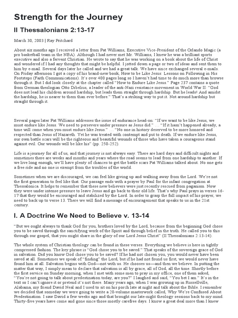 Strength For The Journey | PDF | Salvation | Jesus