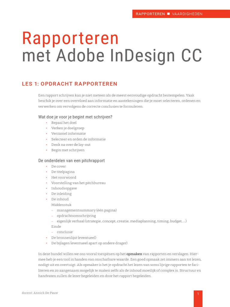 Mini Cursus Rapporteren | PDF