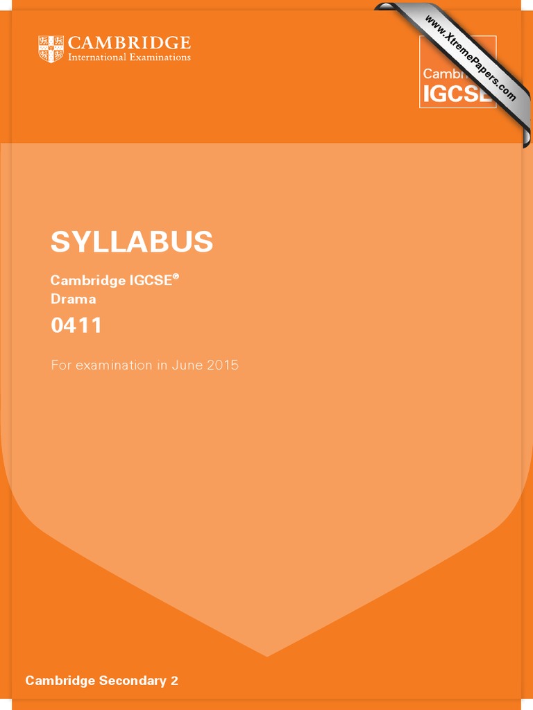 Drama Syllabus PDF Cognition Learning