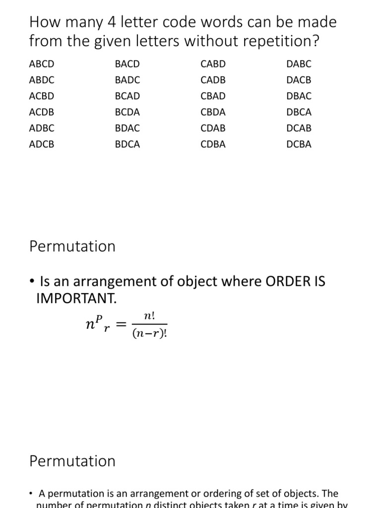 Permutations and Combinations Guide | PDF | Permutation | Combinatorics